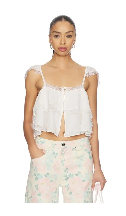 Steve Madden Leta Top White - White Lace