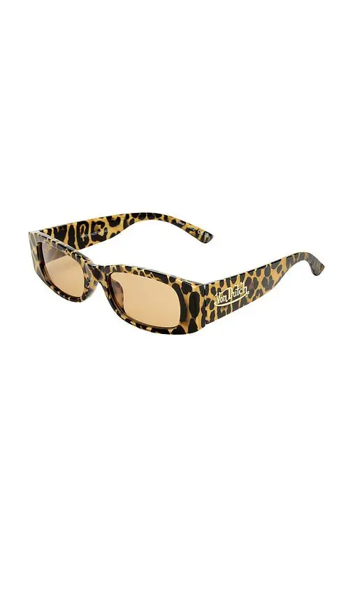 AIRE X Von Dutch Innocence Rectangle Sunglasses - Leopard