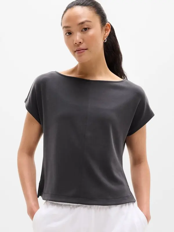 Athleta Seasoft Boat Neck Tee
