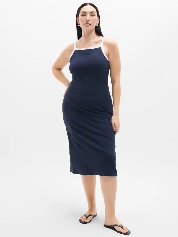 Athleta Signature Rib Apron Dress - Navy/white Piping