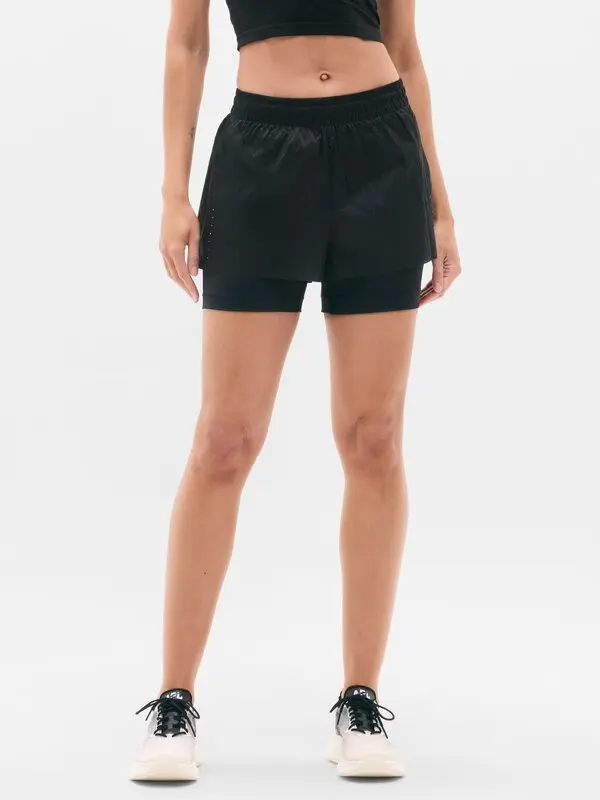 Athleta Fast Route Hybrid Run Shorts - Black
