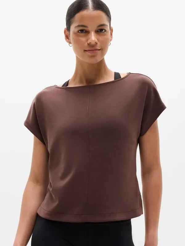 Athleta Seasoft Boat Neck Tee - Woodland