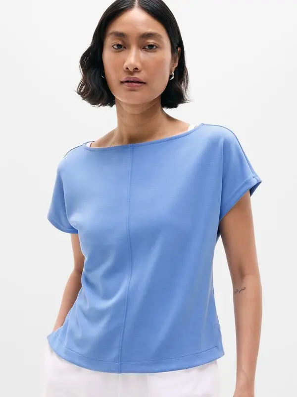 Athleta Seasoft Boat Neck Tee - Waterfall