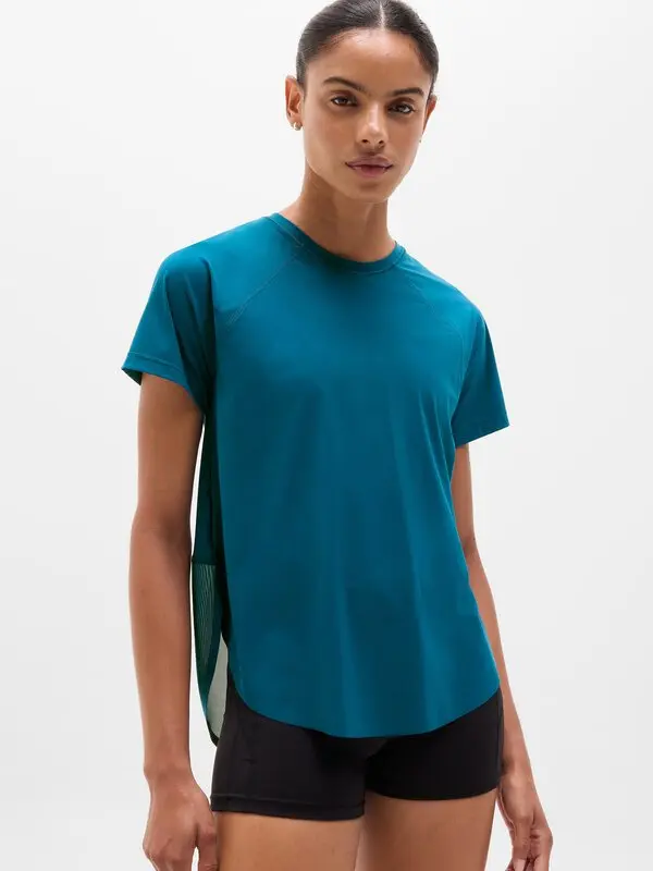 Athleta Ultimate Mesh Tee - Coastal Teal