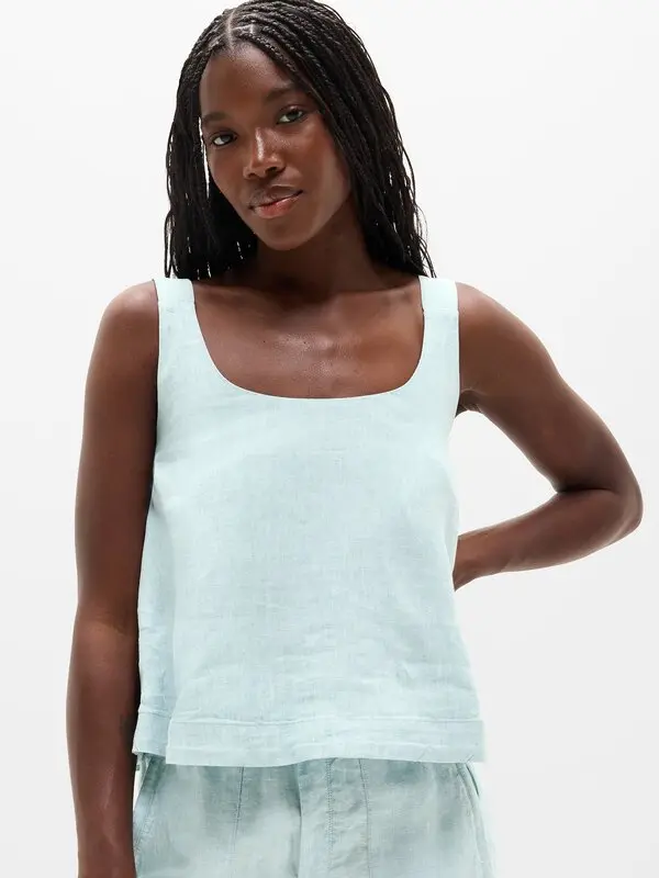 Athleta Linen Retreat Tank - Sky