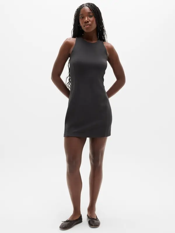 Athleta Seasoft Rib Mini Tank Dress - Black
