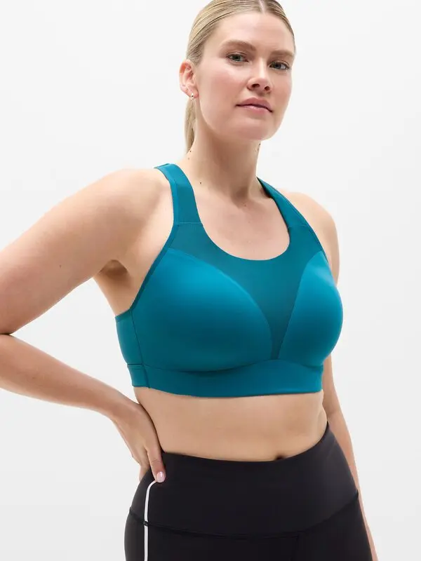 Athleta Speed Run High Support Sports Bra - Coastal Teal