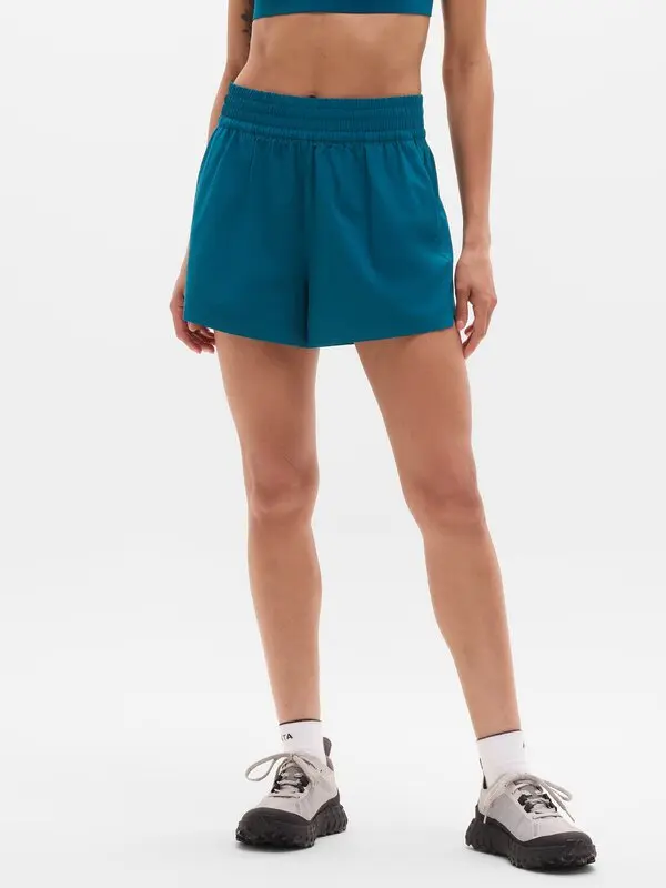 Athleta Weekender High Rise 3" Run Short - Coastal Teal