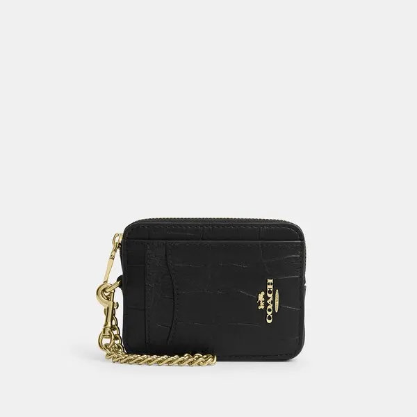 COACH OUTLET Zip Card Case - Gold/black
