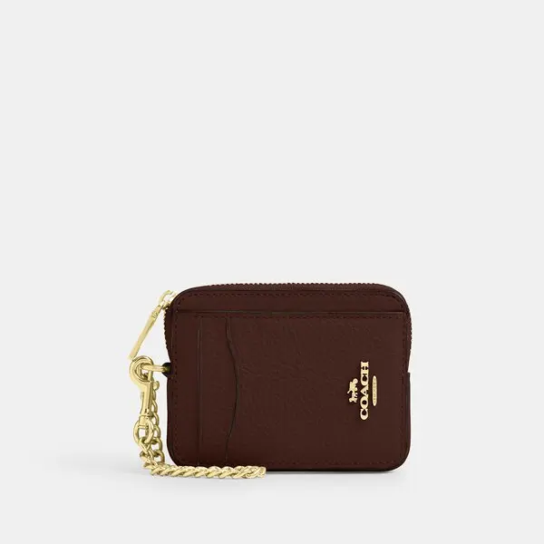COACH OUTLET Zip Card Case - Gold/maple