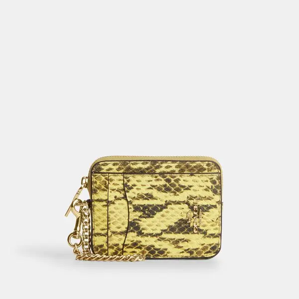 COACH OUTLET Zip Card Case - Gold/yellow
