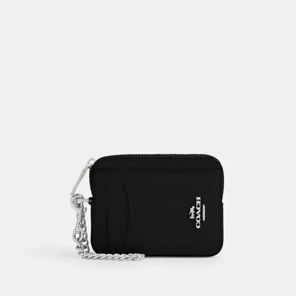 COACH OUTLET Zip Card Case - Silver/black