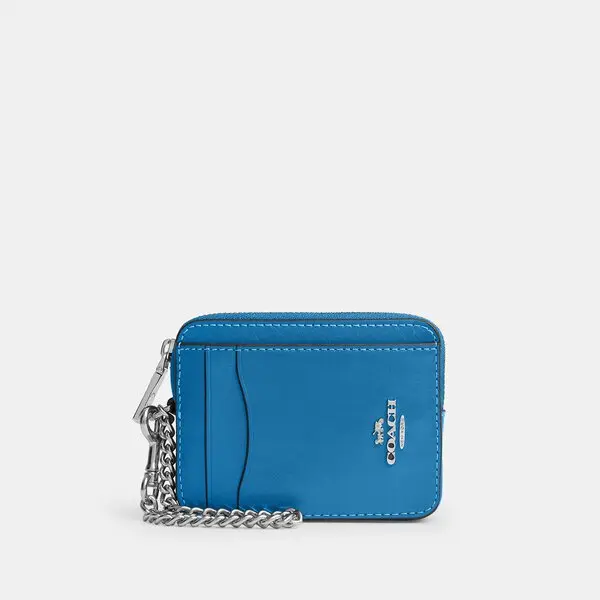 COACH OUTLET Zip Card Case - Silver/blue Jay