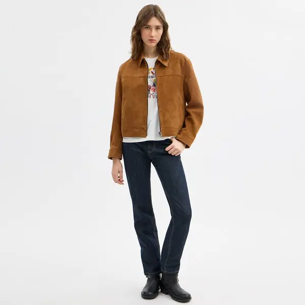 COACH OUTLET Suede Zip-up Jacket
