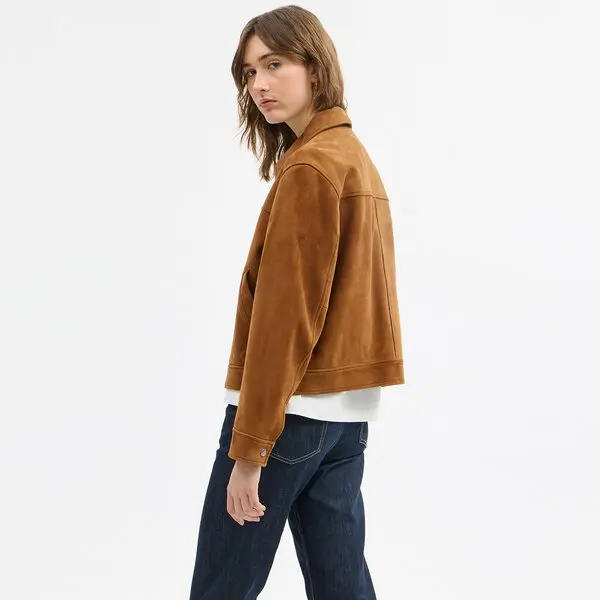 COACH OUTLET Suede Zip-up Jacket