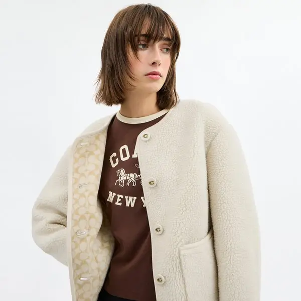 COACH OUTLET Coach Sherpa Cardigan Jacket