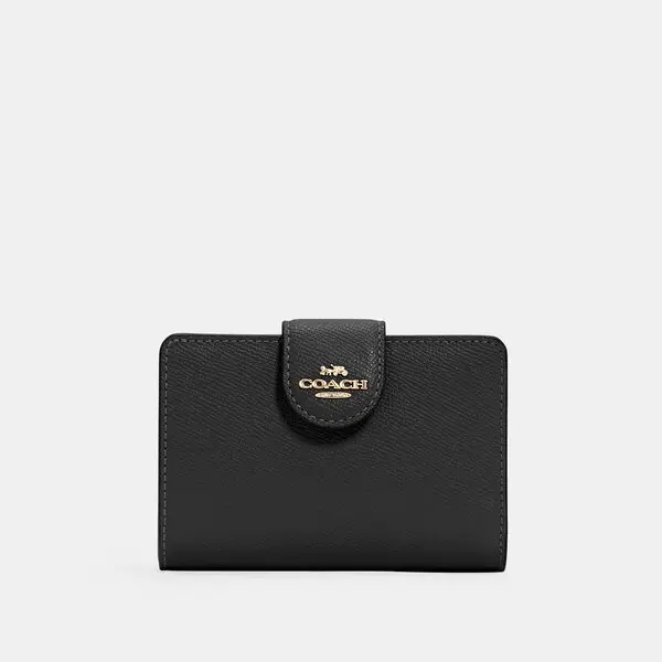 COACH OUTLET Medium Corner Zip Wallet - Gold/black