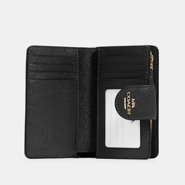 COACH OUTLET Medium Corner Zip Wallet - Gold/black
