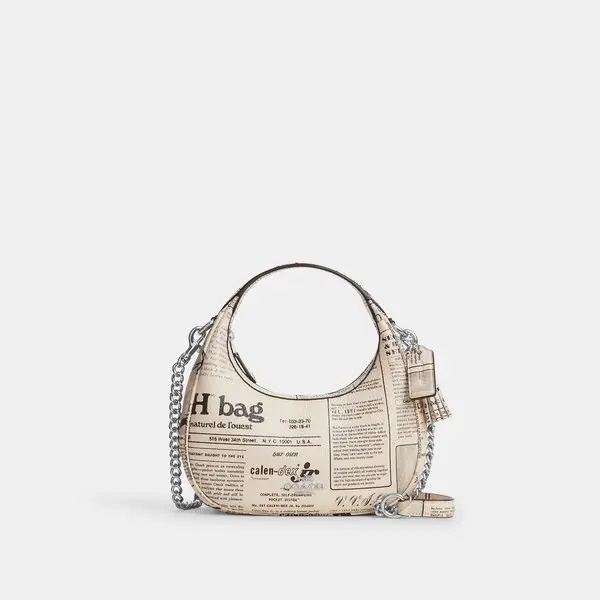COACH OUTLET Crossbody Bag With Newspaper Print - Silver/chalk