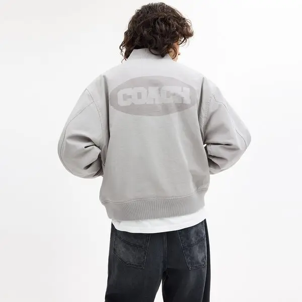 COACH OUTLET Coach Varsity Jacket - Light Grey