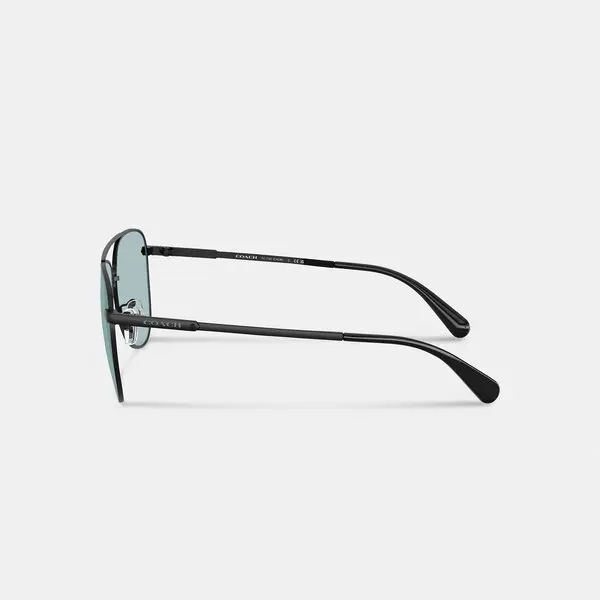 COACH OUTLET Coach C Hardware Metal Pilot Sunglasses - Black/blue