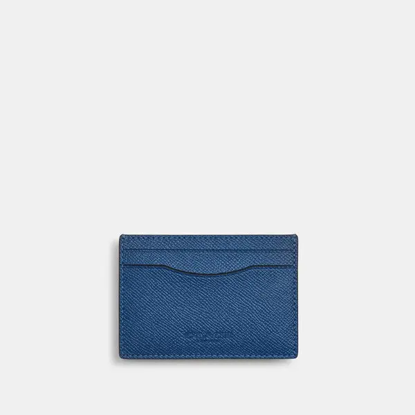 COACH OUTLET Card Case With Money Clip - Silver/true Blue