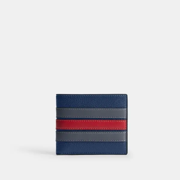 COACH OUTLET Id Billfold Wallet With Varsity Stripe - Deep Blue