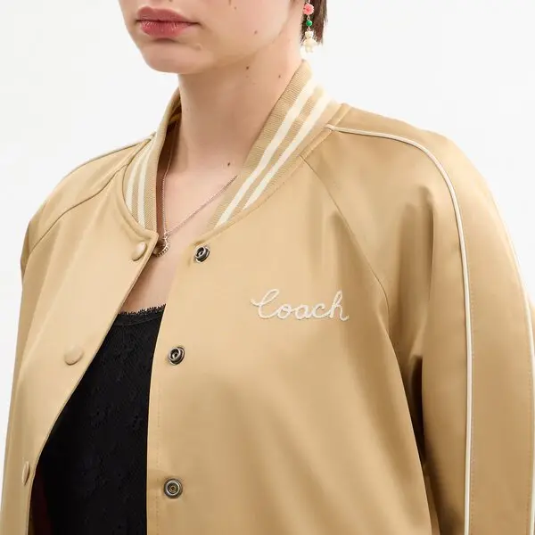 COACH OUTLET Coach Reversible Varsity Jacket - Beige