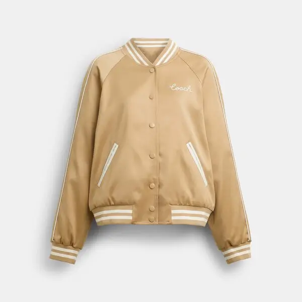 COACH OUTLET Coach Reversible Signature Souvenir Varsity Jacket - Beige