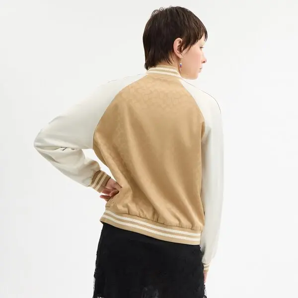 COACH OUTLET Reversible Signature Varsity Jacket - Beige