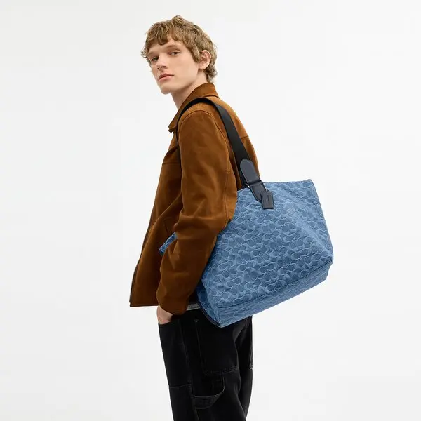 COACH OUTLET Signature Denim Small Tour Tote Bag