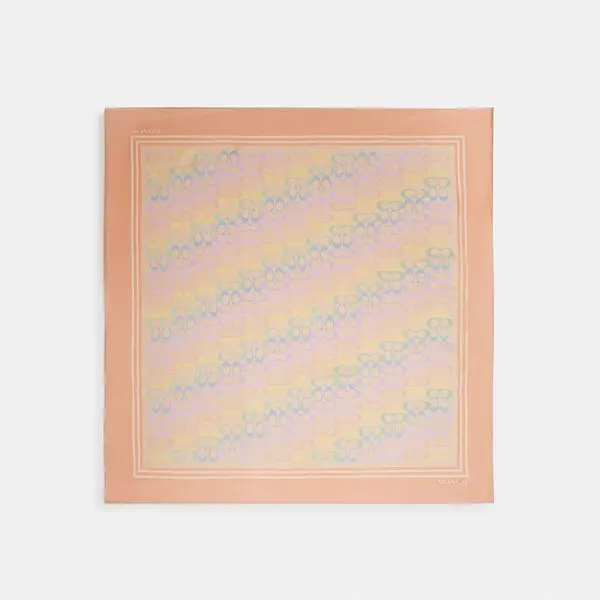 COACH OUTLET Signature Rainbow Print Silk Square Scarf - Multi