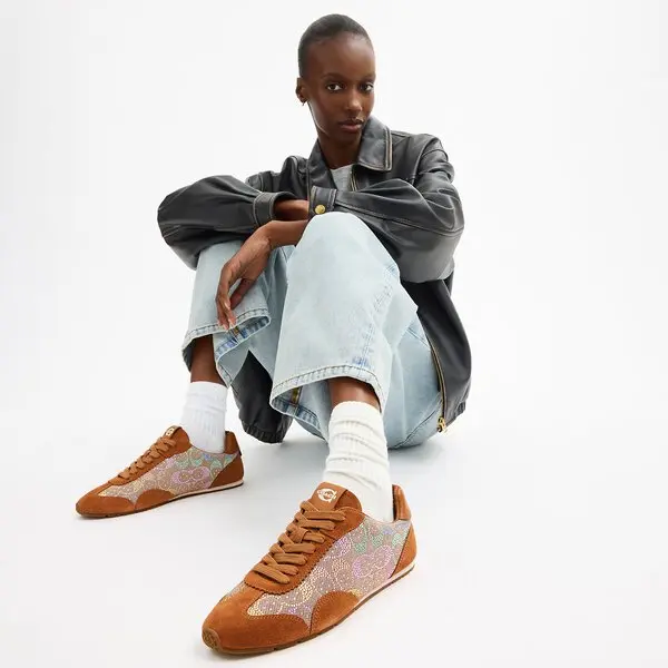 COACH OUTLET Coach Flat Sneaker In Crystal Signature Jacquard