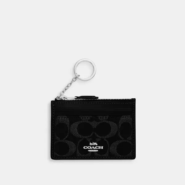 COACH OUTLET Coach Mini Skinny Id Case In Signature Denim - Silver/black