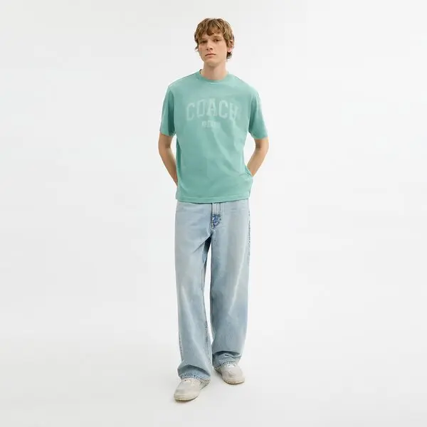 COACH OUTLET Sun Fade Easy T-shirt In Organic Cotton - Green