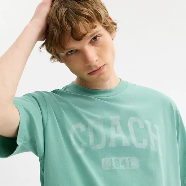COACH OUTLET Sun Fade Easy T-shirt In Organic Cotton - Green