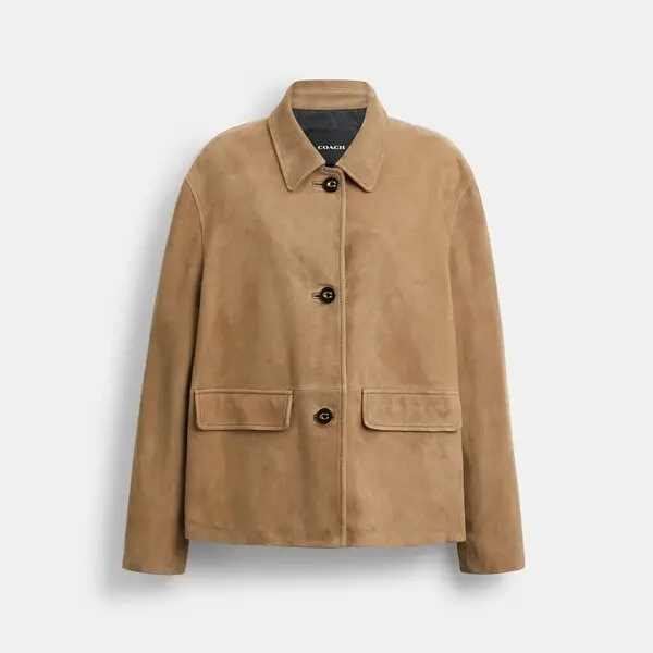 COACH OUTLET Suede Coat - Umber
