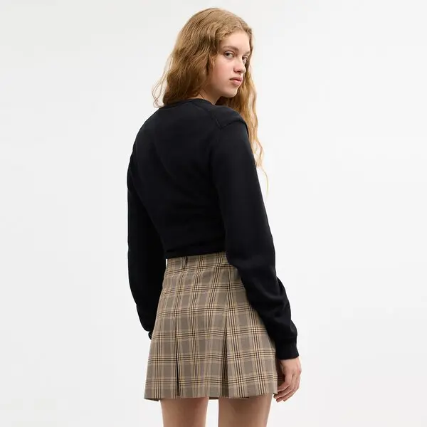 COACH OUTLET Coach Pleated Plaid Skirt In Recycled Polyester