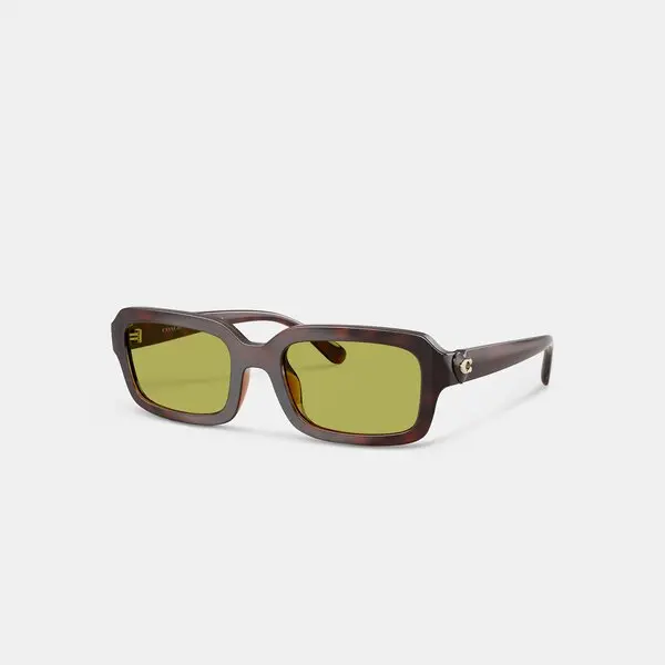 COACH OUTLET Coach C Heart Narrow Square Sunglasses - Dark Tortoise