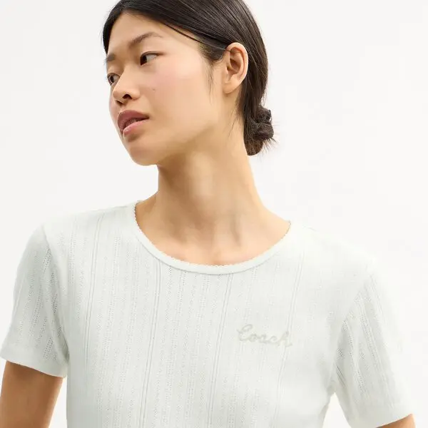 COACH OUTLET Coach Pointelle Knit T-shirt