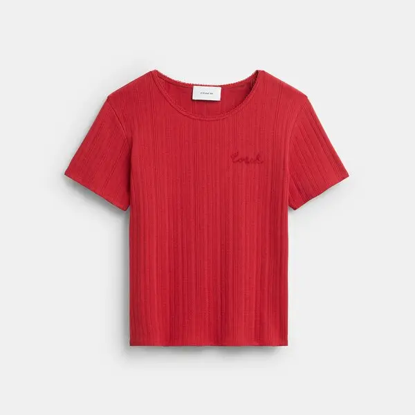 COACH OUTLET Pointelle T-shirt - Scarlet