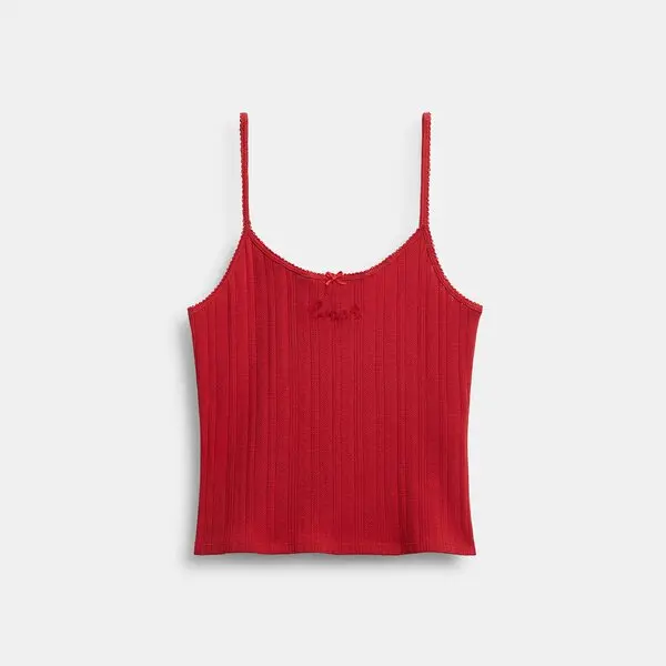 COACH OUTLET Ribbed Tank With Bow Detail - Scarlet