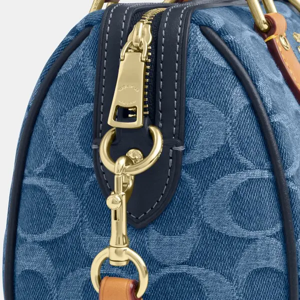 COACH OUTLET Coach Signature Denim Mini Rowan Crossbody Bag - Gold/indigo