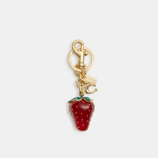 COACH OUTLET Strawberry Bag Charm - Gold/bold Red