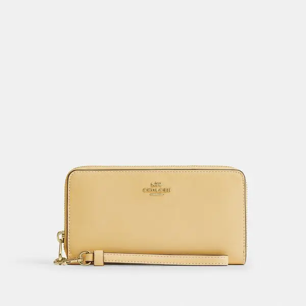 COACH OUTLET Long Zip Around Wallet - Gold/vanilla