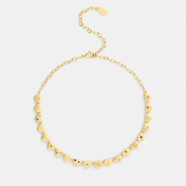 COACH OUTLET Heart Choker Necklace - Gold/multi