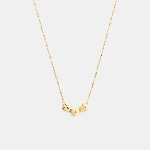 COACH OUTLET Heart Cluster Pendant Necklace - Gold/multi