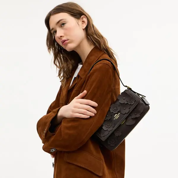 COACH OUTLET Coach Small Flap Shoulder Bag With Floral Applique