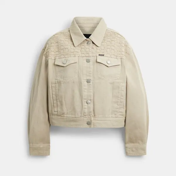 COACH OUTLET Garment Dyed Denim Jacket - Dark Stone