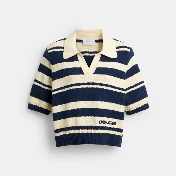 COACH OUTLET Coach Striped Knit Polo Shirt